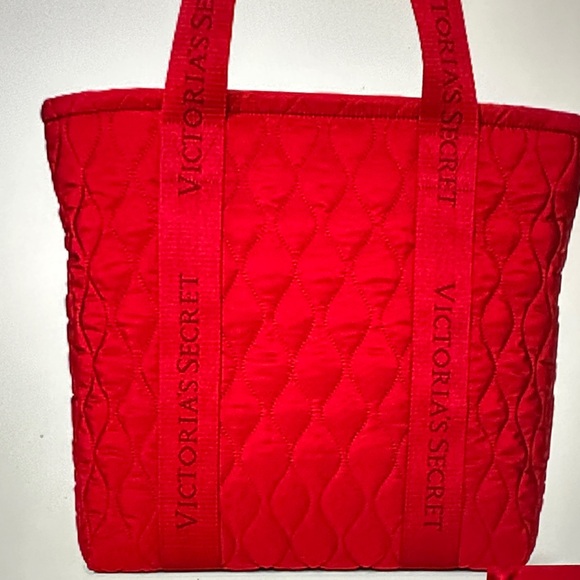Victoria's Secret | Bags | Victorias Secret Red Quilted Tote Bag | Poshmark
